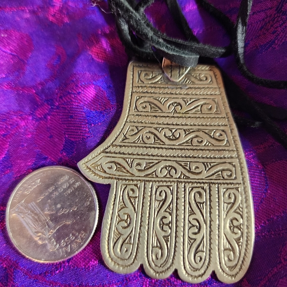 khamsa | Jewelry | Vintage Khamsa Hand Moroccan Silver Hand Etched ...